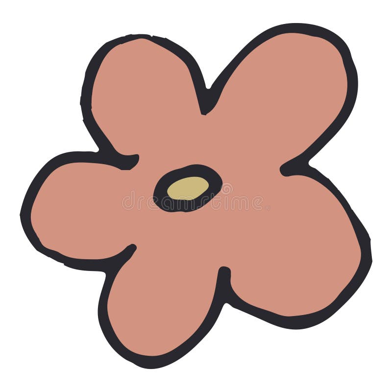 Simple Flower Design Element Isolated. Stock Vector - Illustration of ...