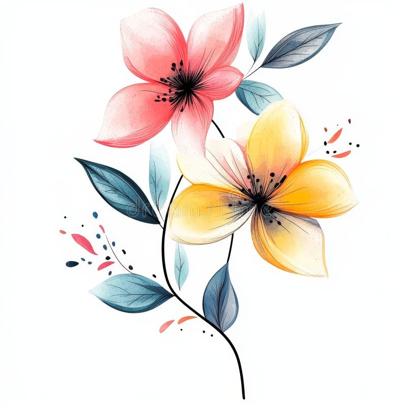 Simple Flower Design on White Background for Decorative Use Generative ...