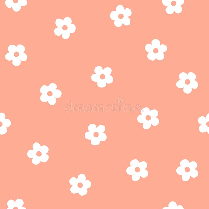 Simple Flower Doodle Repeat Pattern Design Stock Vector - Illustration ...