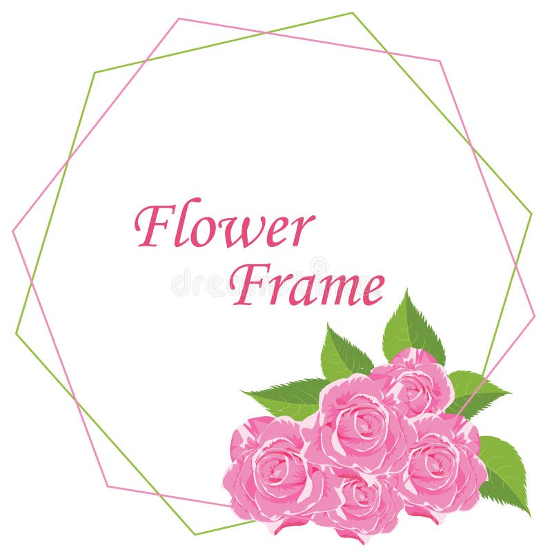 Simple Flower Frame Design for Wedding Card Invitation Stock Vector ...