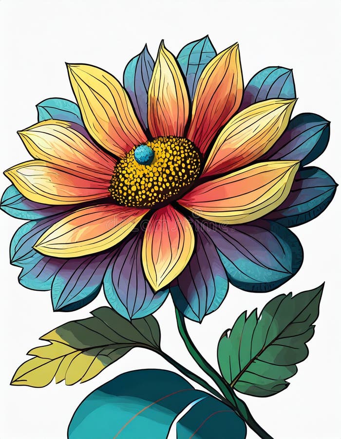 Simple flower illustration stock illustration. Illustration of backdrop ...
