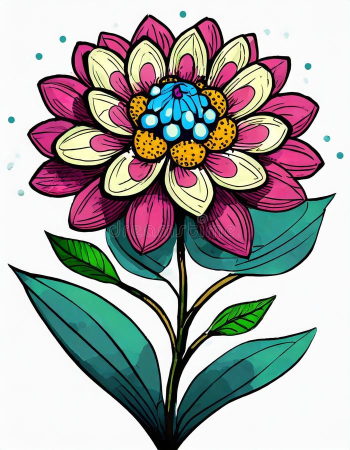 Simple flower illustration stock illustration. Illustration of drawing ...
