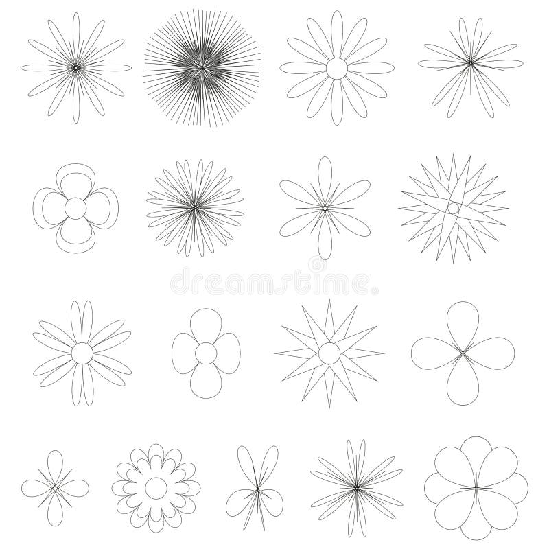 Simple Flower Line Art Design. Floral Pattern Element. Spring ...