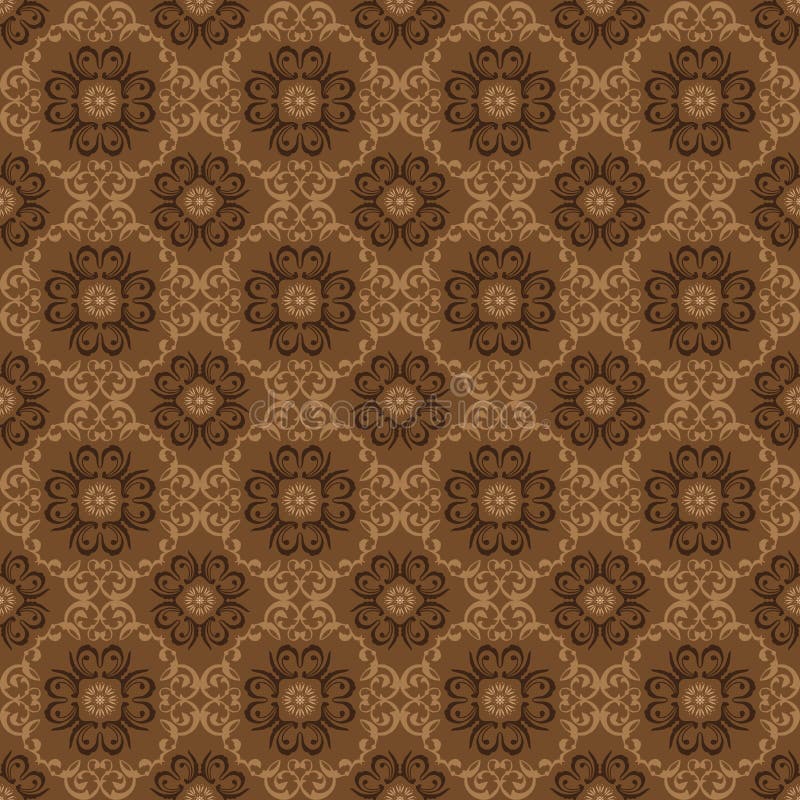 Simple Flower Motifs on Central Java Batik Design with Soft Brown Color ...