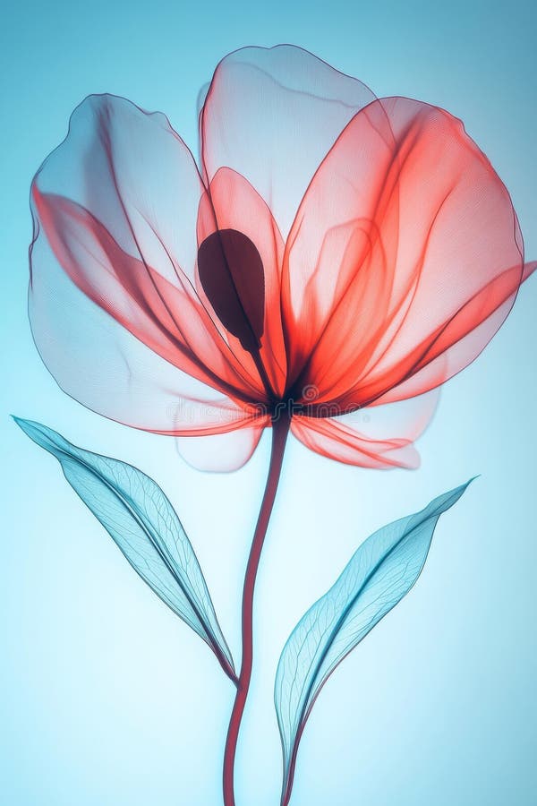 A Simple Flower Outline in Soft Hues Against a White Backdrop Stock ...
