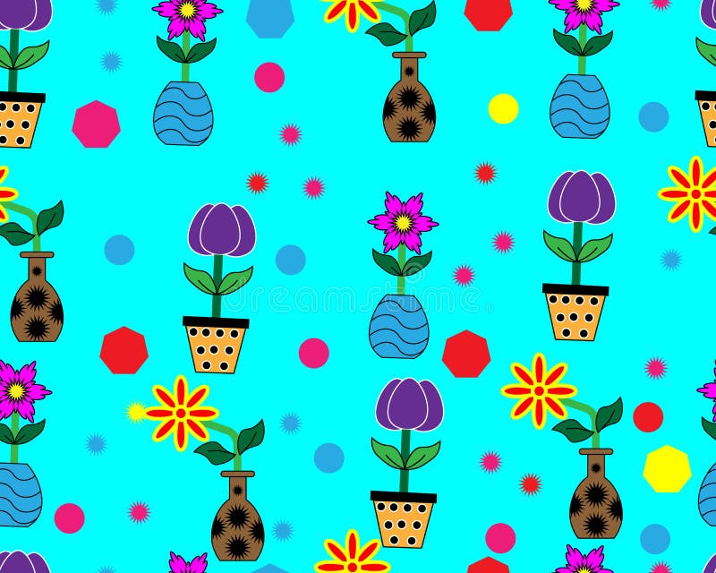 Simple Flower Repeat Pattern Stock Vector - Illustration of star ...