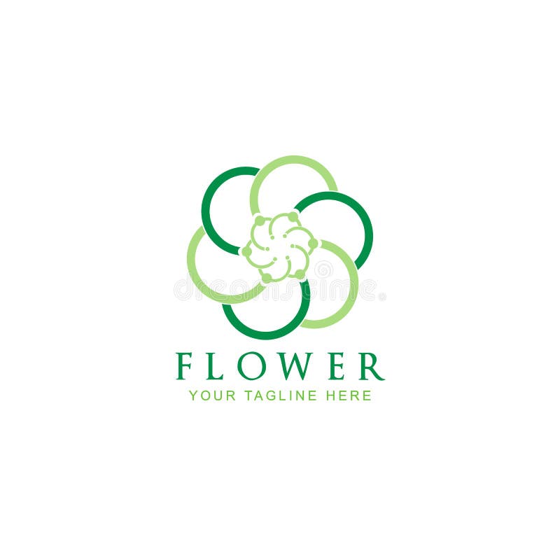Simple Flower Shaped Logo Inspiration Stock Vector - Illustration of ...