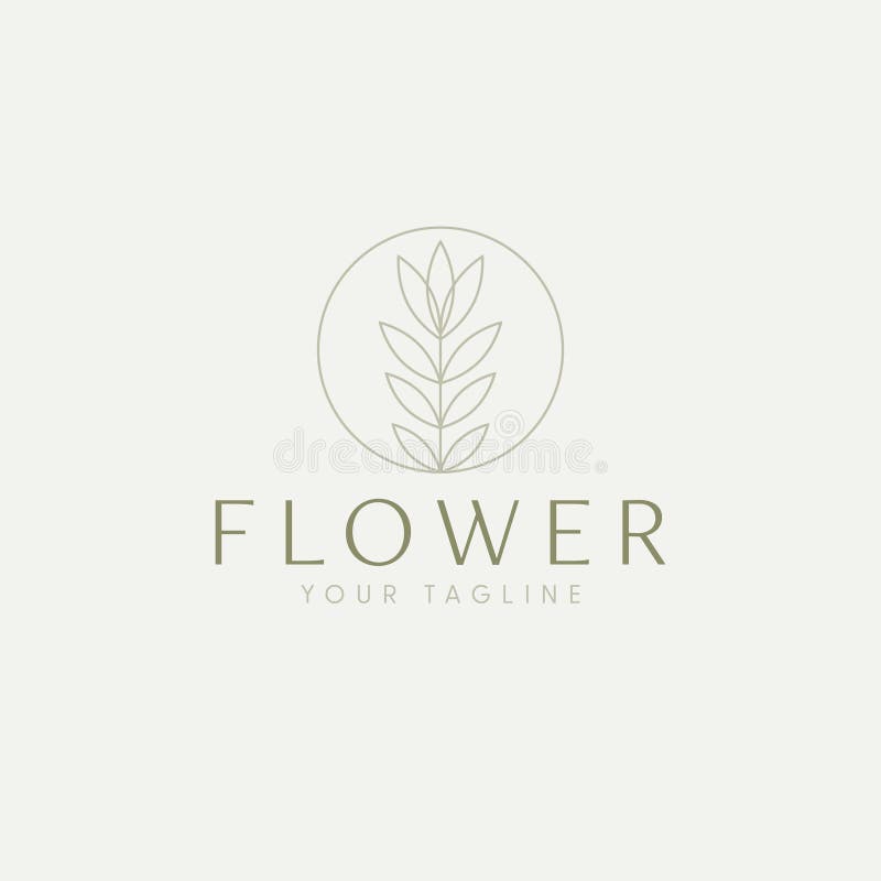 Simple Flower Vector Logo Design. Floral Logo Design for Beauty ...