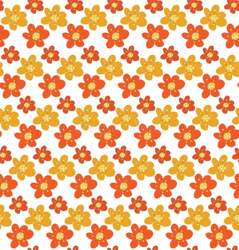 Simple Flowers Pattern. Trendy Repeating Texture Print, Background ...