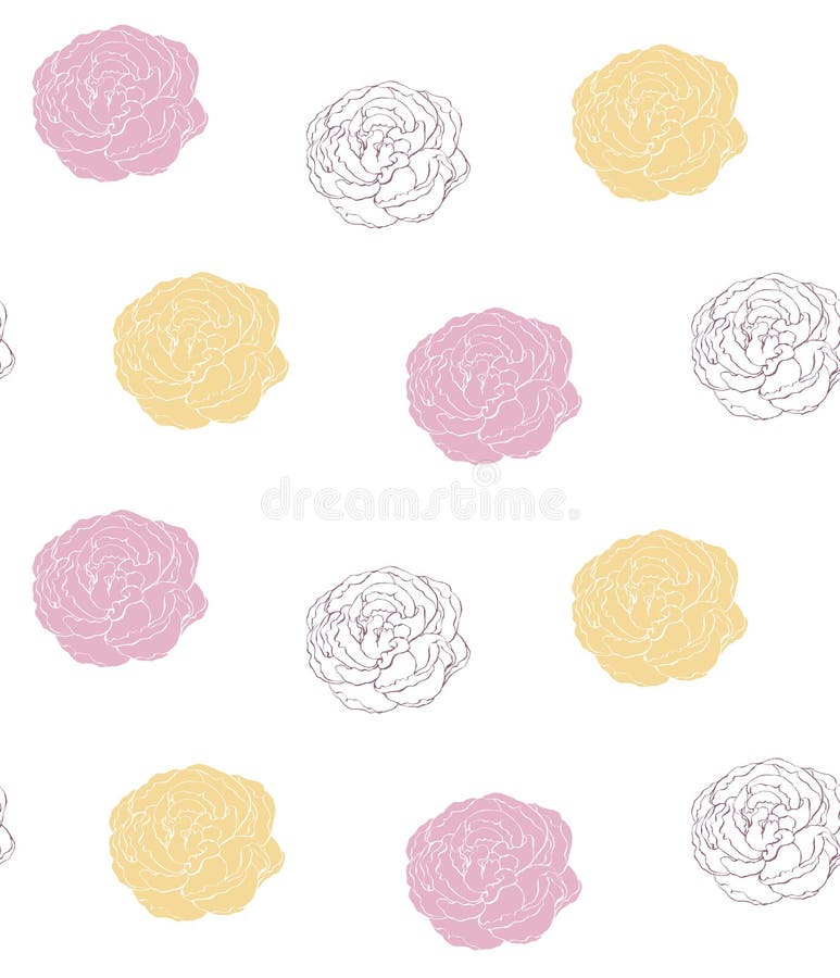 Simple Flowers Pattern on White Stock Vector - Illustration of decor ...