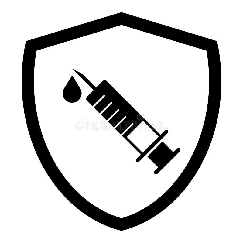 Simple Flu Shot, Vaccine Vector Icon Isolated on White Background Stock ...