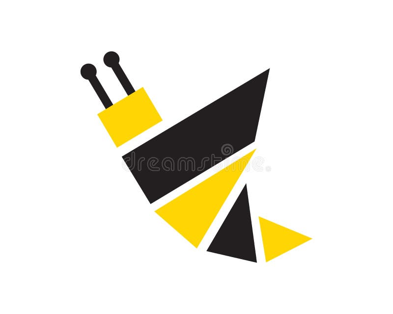 Simple Flying Bee Illustration with Flat Design Style Stock Vector ...