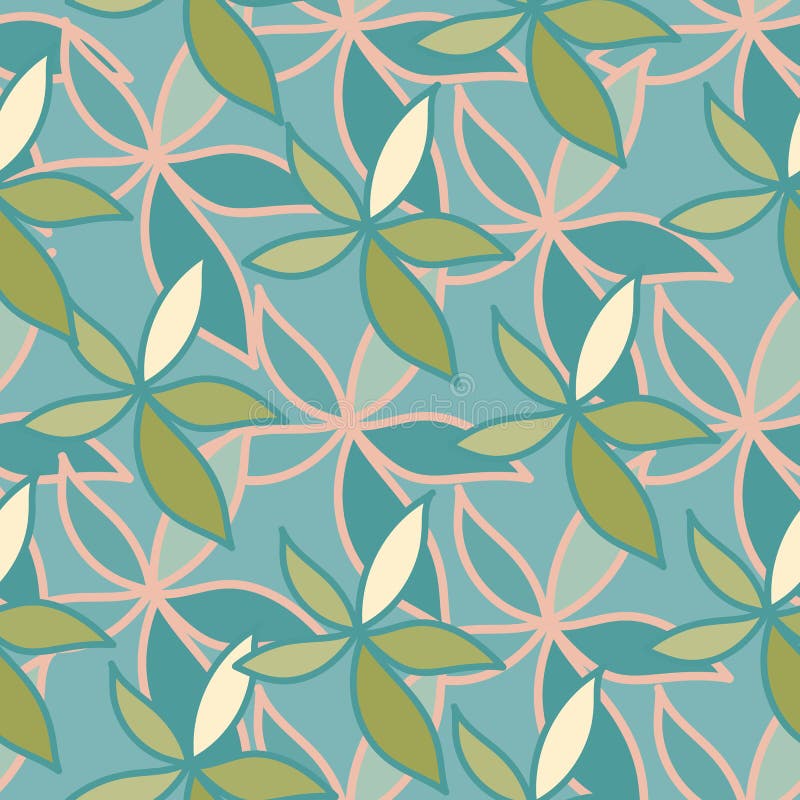 Simple Foliage Seamless Pattern. Doodle Leaves Wallpaper Stock Vector ...