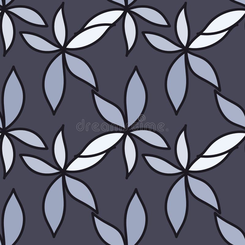 Simple Foliage Seamless Pattern. Doodle Leaves Wallpaper Stock Vector ...