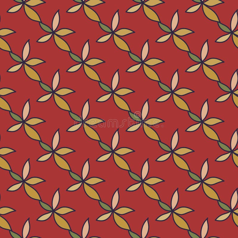 Simple Foliage Seamless Pattern. Doodle Leaves Wallpaper Stock ...