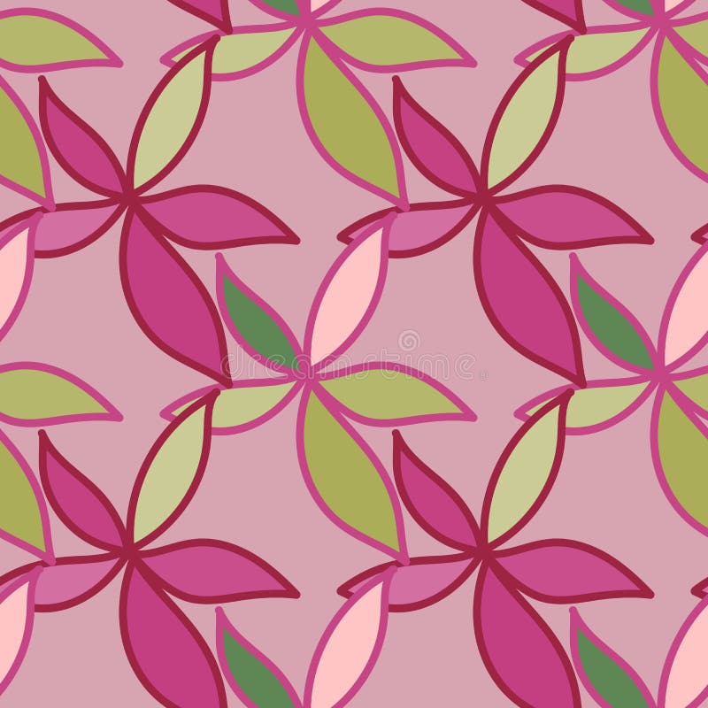 Simple Foliage Seamless Pattern. Doodle Leaves Wallpaper Stock Vector ...