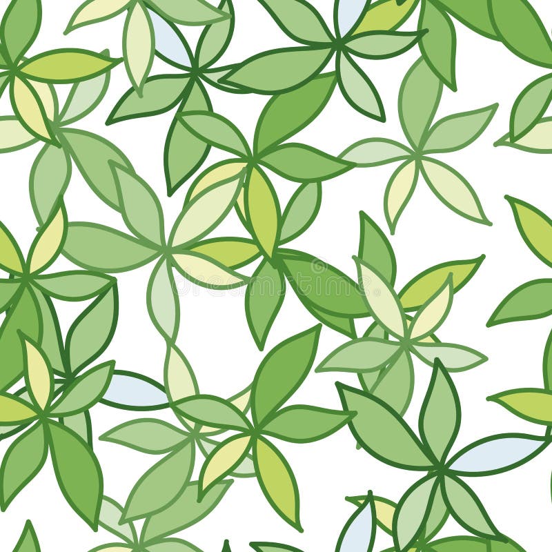 Simple Foliage Seamless Pattern. Doodle Leaves Wallpaper Stock Vector ...