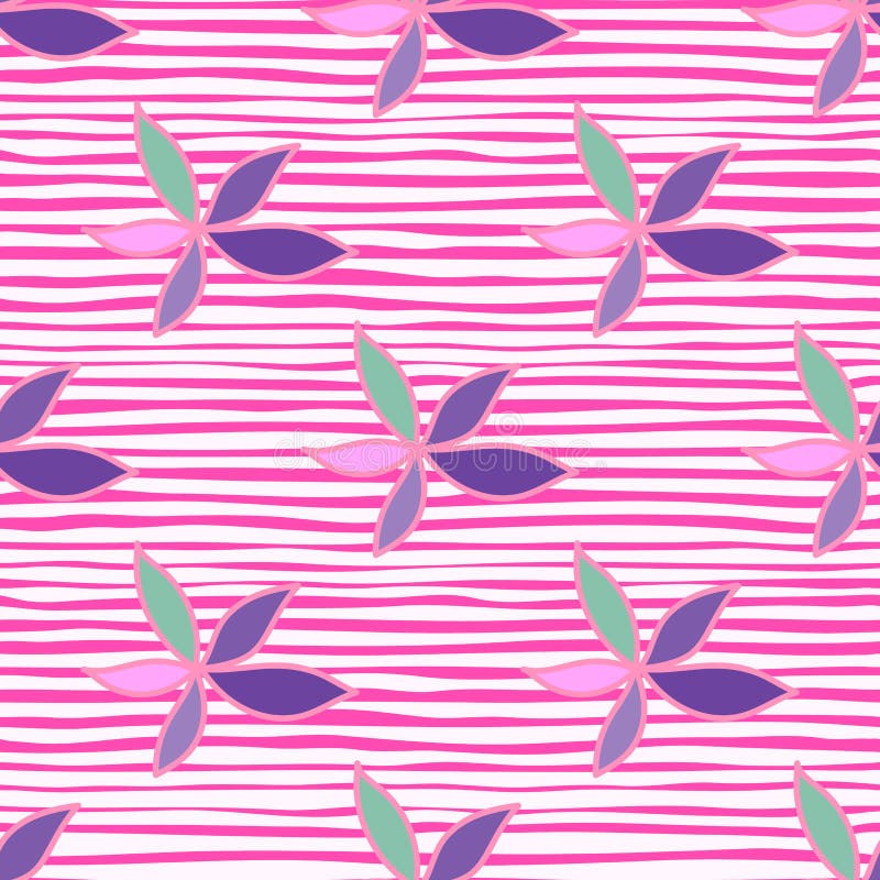 Simple Foliage Seamless Pattern. Doodle Leaves Wallpaper Stock Vector ...