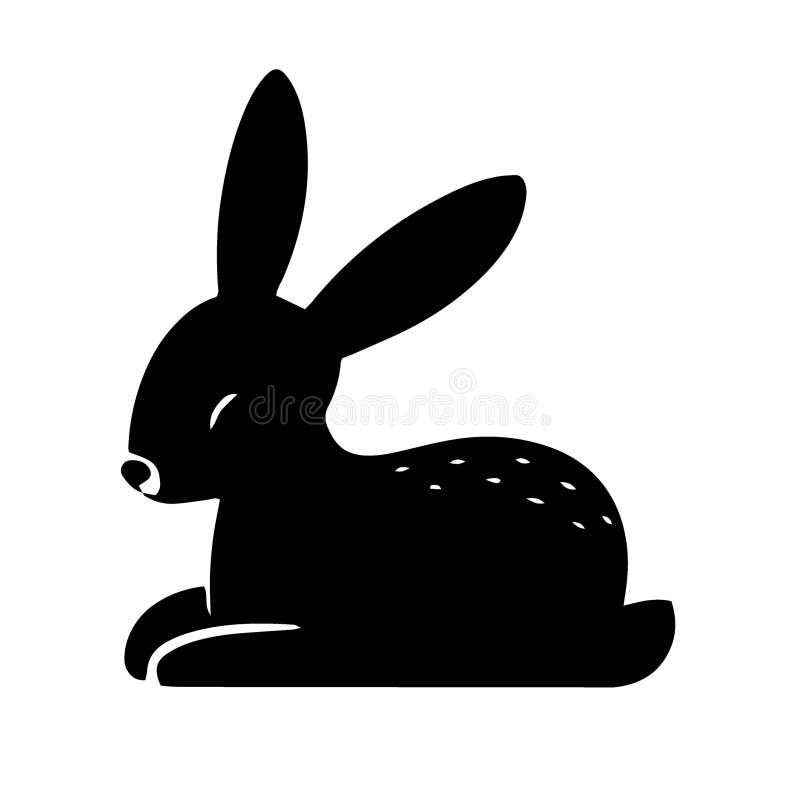 Simple Folk Art Rabbit Silhouette Stock Vector - Illustration of ...