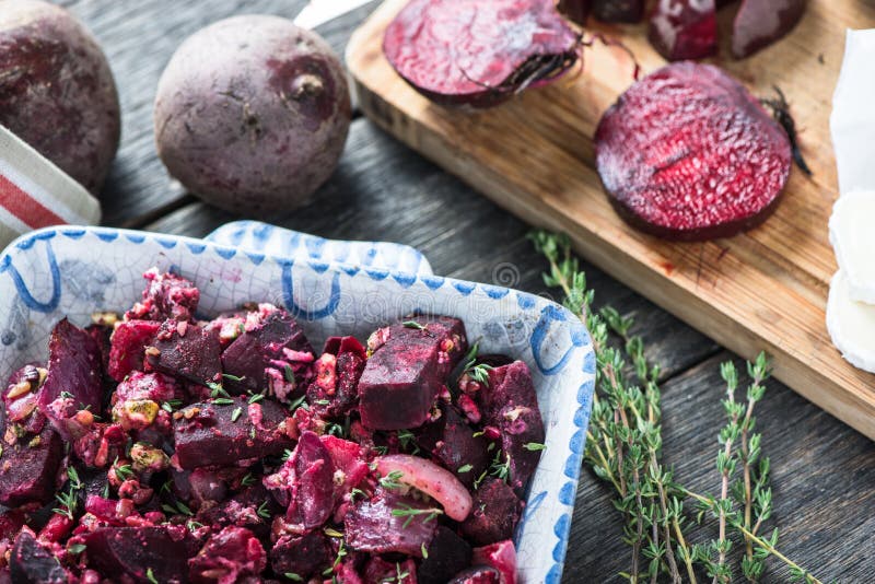 Simple Food, Beetroot Bake with Goats Cheese Stock Image - Image of ...