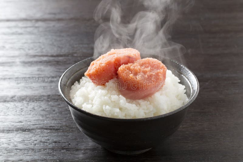 Cook Fresh Rice, the Japanese Specialty of Cod Roe Stock Image - Image ...