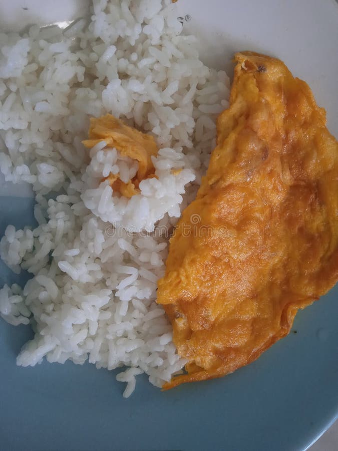 Simple Food Omelette Rice Delicious Stock Photo - Image of food ...