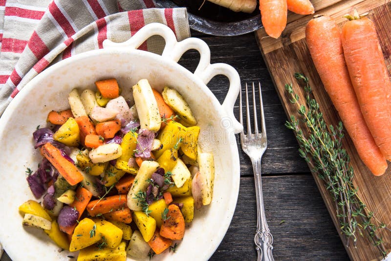 Simple Food,roasted Vegetables Stock Photo - Image of parsley, meal ...