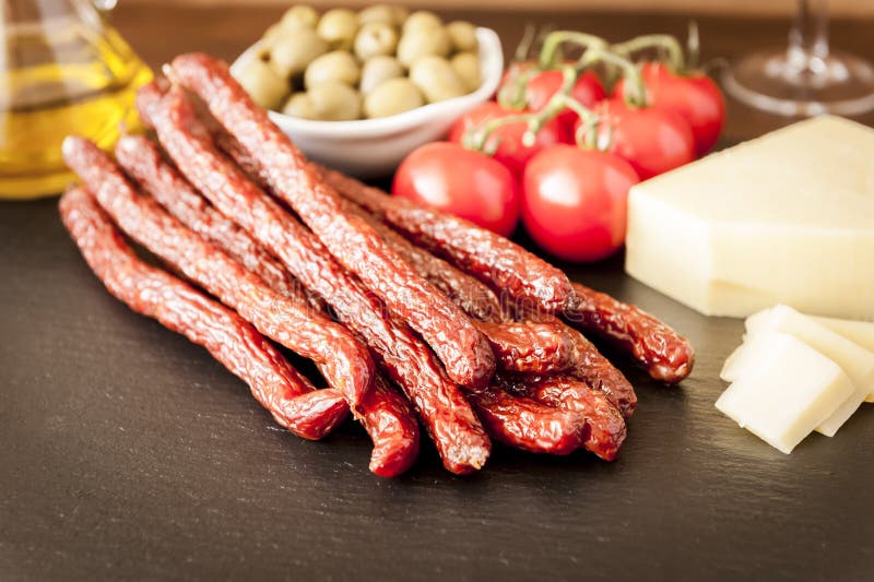 Simple food stock photo. Image of plate, ingredient, sausage - 57457484