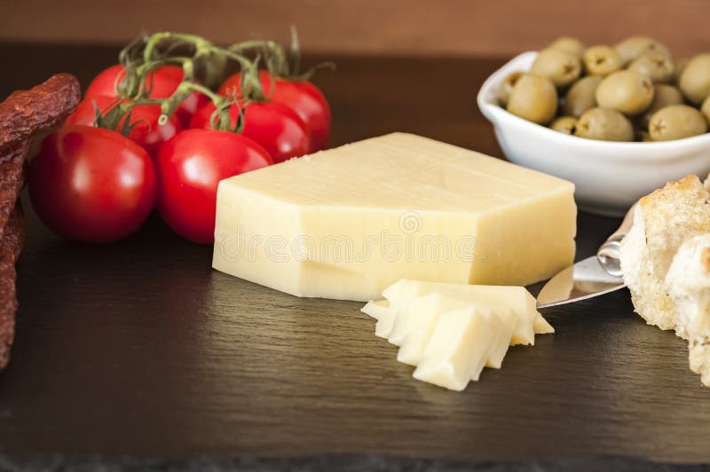 Simple food stock image. Image of pork, olive, plate - 60441033