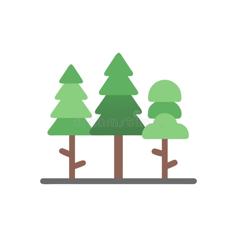 Simple Forest Icon for Nature Themes Stock Illustration - Illustration ...