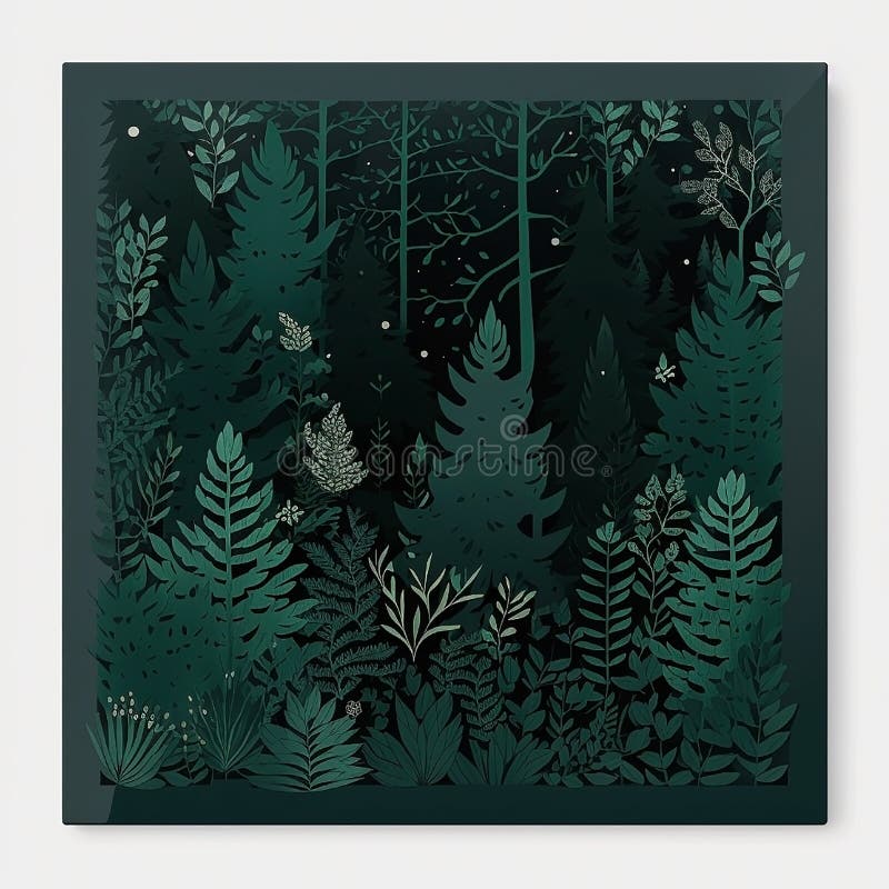 Simple Forest Pattern Dark Green 2 Stock Illustration - Illustration of ...