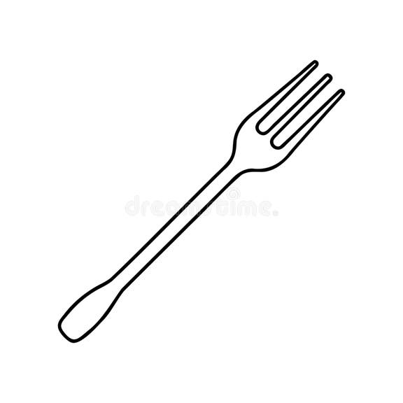 Simple Fork Utensil Line Art Vector Icon Doodle Stock Illustration ...