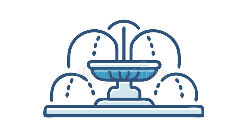 Simple Fountain Outline Icon, Water Feature Symbol, Vector Design ...
