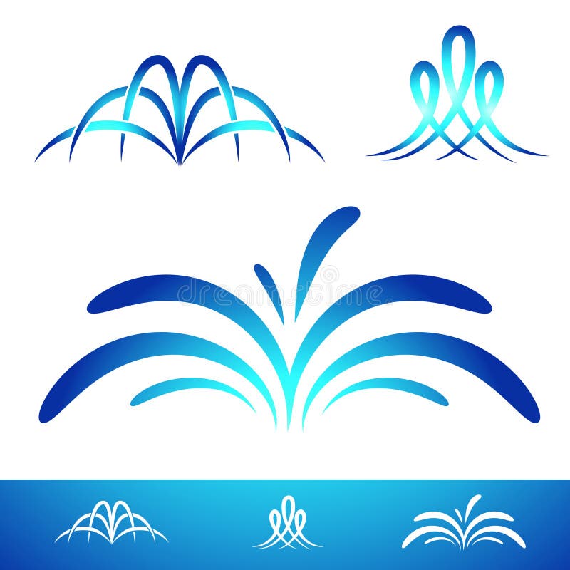 Fountain Spring Water Business Logo Symbol Collection Stock Vector ...