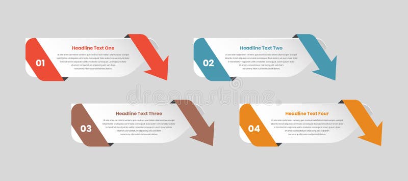 Simple Four Step Text Presentation Infographic Element Design Stock ...