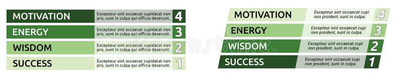 Simple Four Steps or Levels Infographics, 4 Green Bar with Text ...
