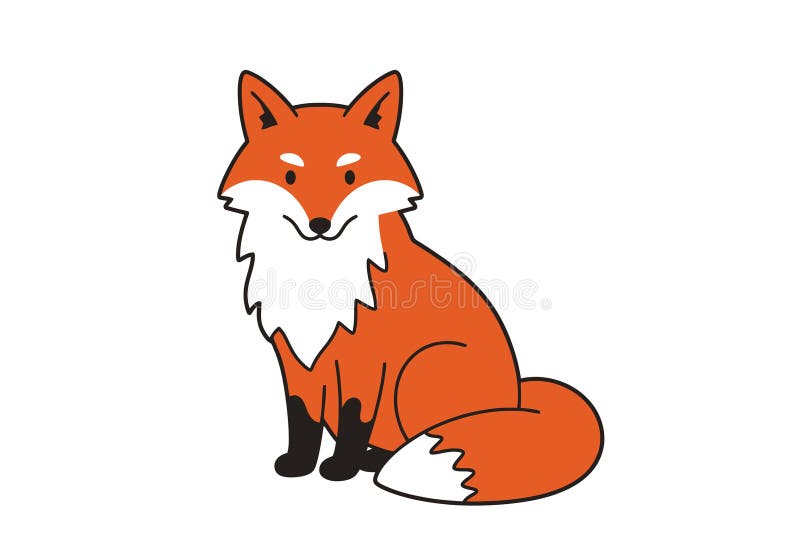 Simple fox clip art. stock vector. Illustration of isolated - 361412561