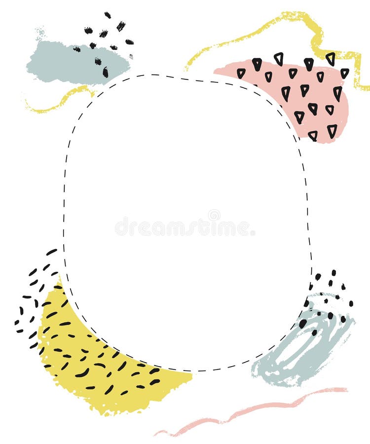 Simple Frame with Abstract Paint Strokes and Ink Dots, Hand Marks ...