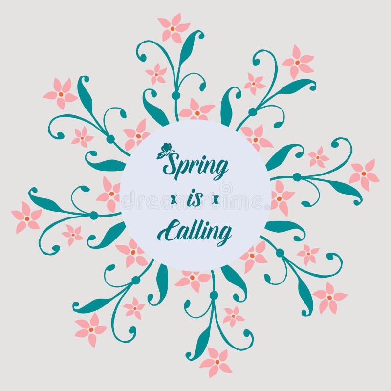 Simple Frame with Antique Leaf and Flower Frame, for Spring Calling ...