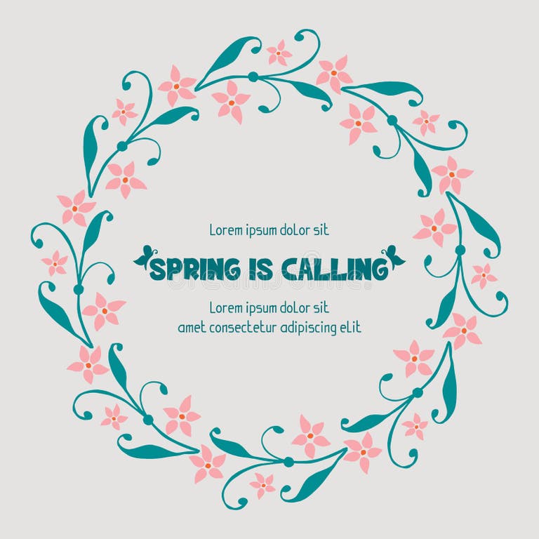 Simple Frame with Antique Leaf and Flower Frame, for Spring Calling ...