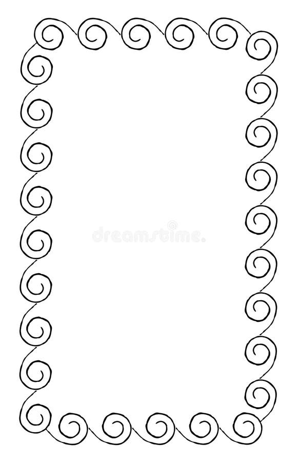 Simple Frame with Curved Swirles Rectangular Shape Stock Vector ...