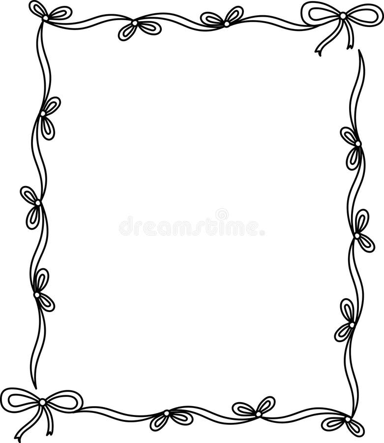 Ribbon Bow Frame Border stock illustration. Illustration of elegant ...