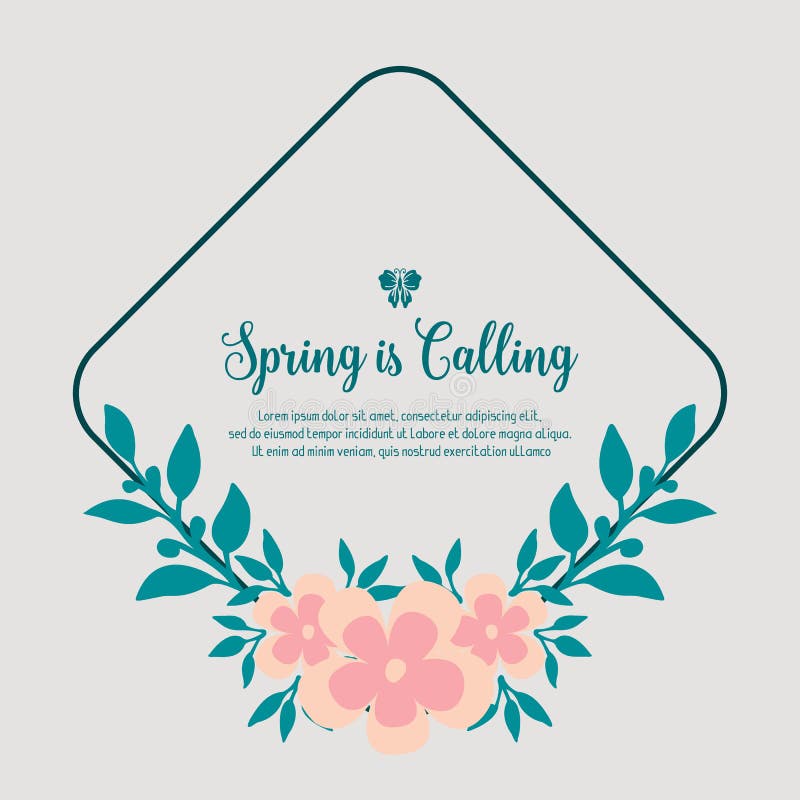 Simple Frame with Leaf and Seamless Wreath, for Spring Calling ...