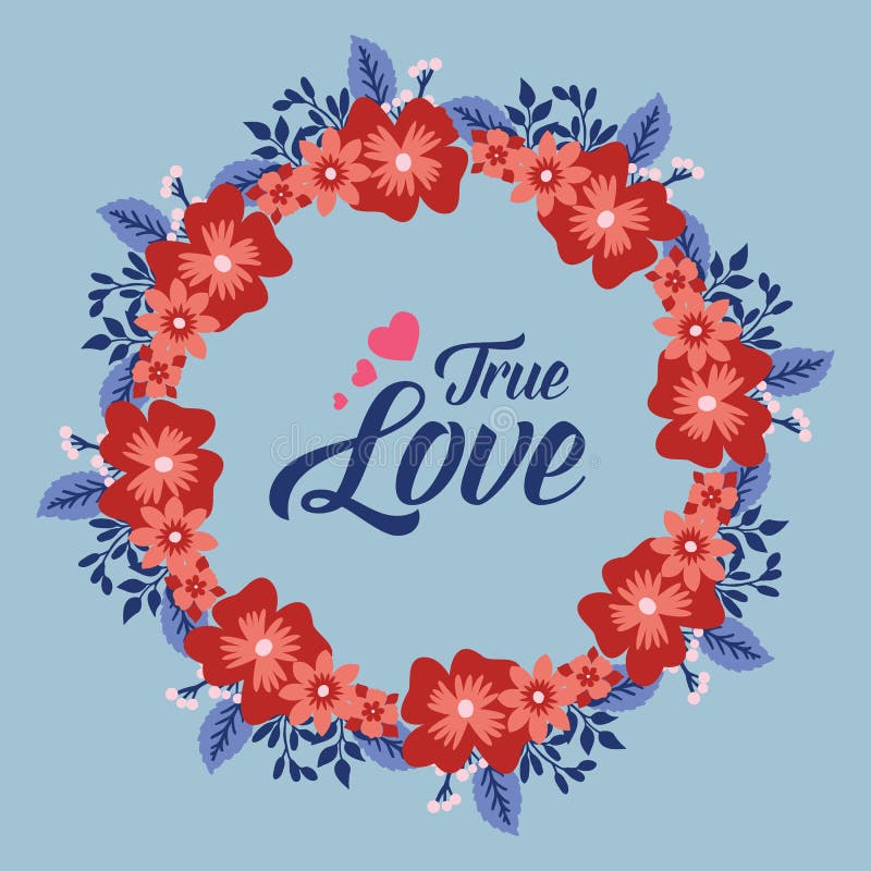 Simple Frame with Leaf and Seamless Wreath, for True Love Invitation ...