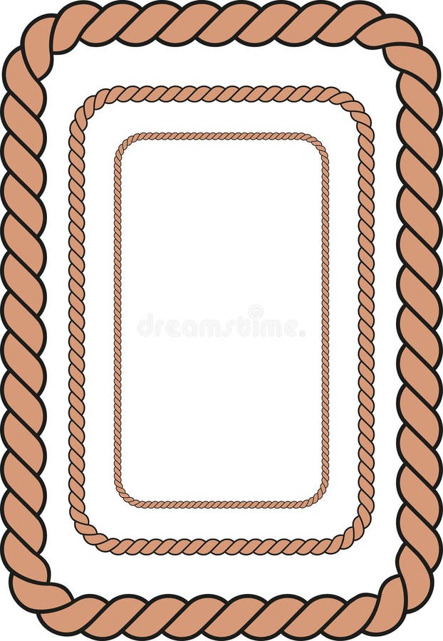 Simple Frame Made of Rough Rope Made in the Form of a Rectangle Stock ...