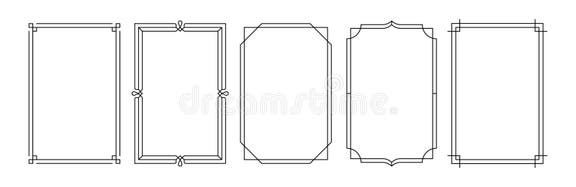 Simple Frame Set. Geometric Frames and Borders, Minimalistic Elegant Art Deco Decorative Layout ...