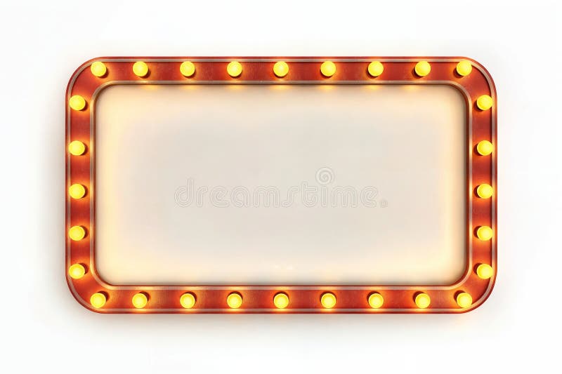 Simple Frame with White Background and Red Border with Lights Stock ...