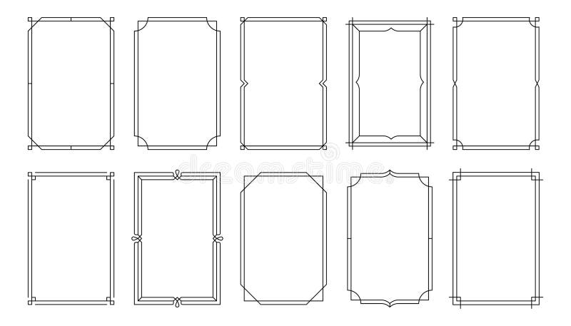 Simple Frames. Minimalistic Geometric Frame Borders, Elegant Art Deco ...