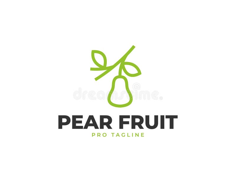 Simple Fresh Pear Fruit Logo Illustration Stock Vector - Illustration ...