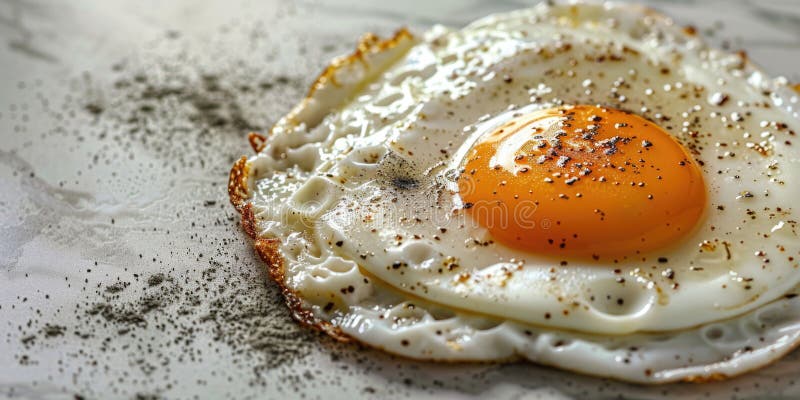 A Simple Fried Egg on a White Plate, Perfect for Breakfast Menus Stock ...